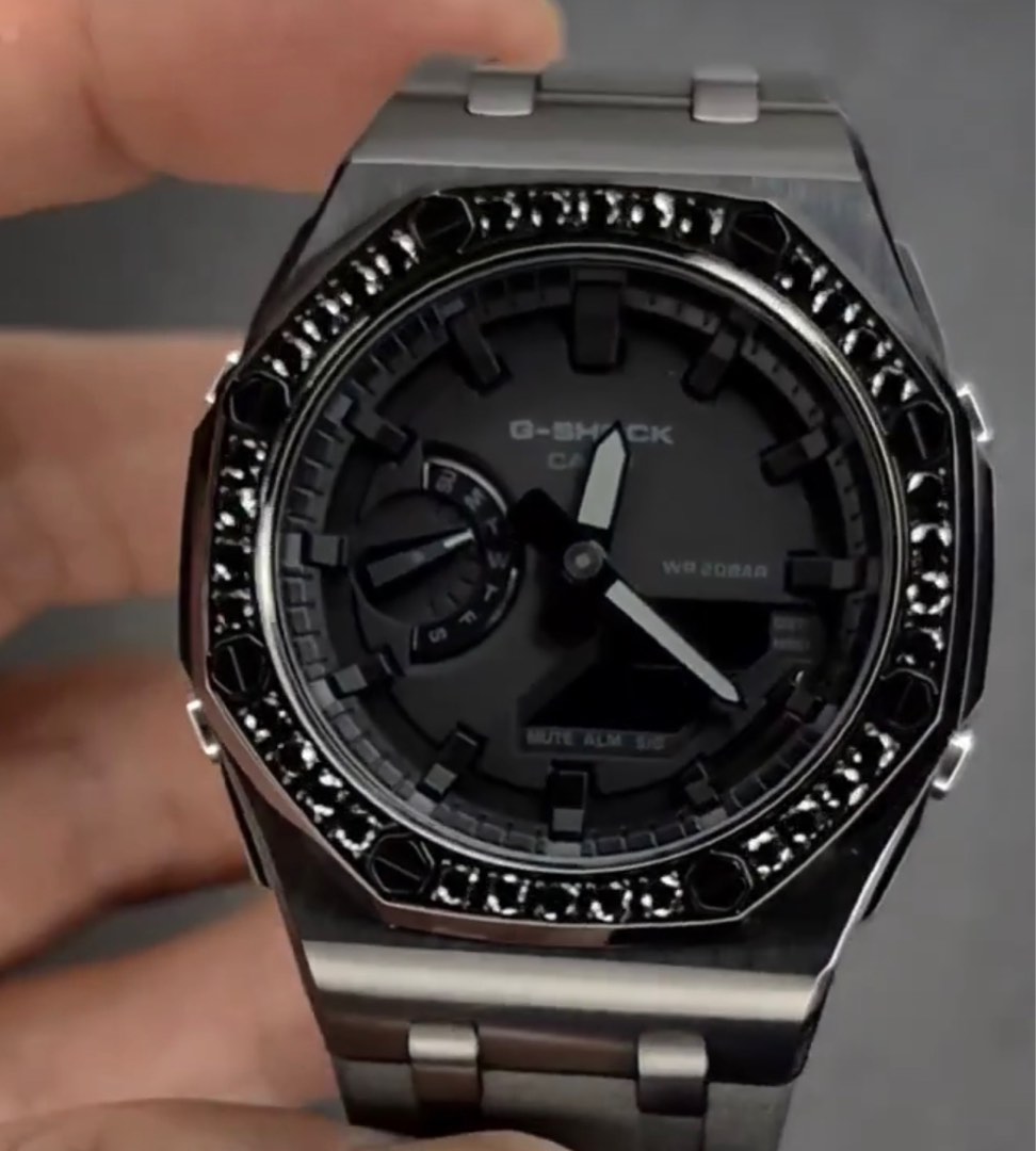 Black diamond edition custom gshock casioak ga2100 ga-2100, Men's ...