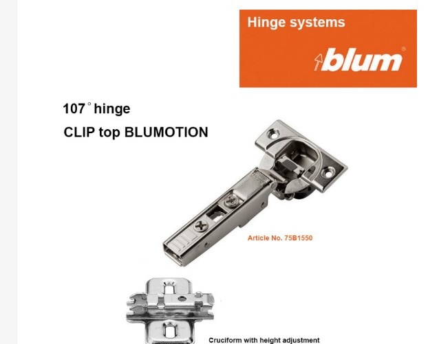 BLUM BCOR Hinge (Slow-Motion Close) stainless steel + Mounting Plate ...