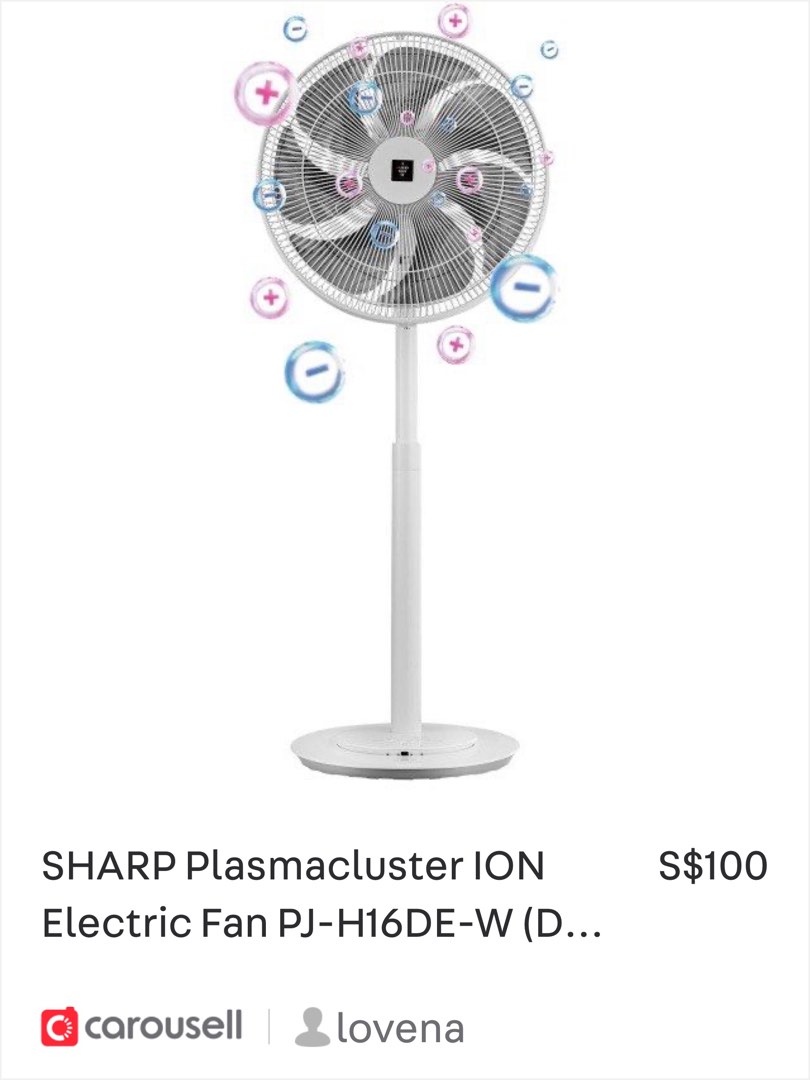 BNIB Sharp Plasmacluster Fan, Furniture & Home Living, Lighting & Fans ...