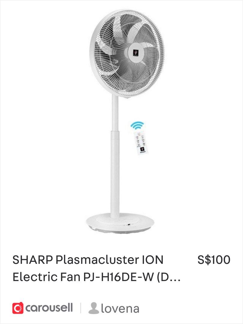 BNIB Sharp Plasmacluster Fan, Furniture & Home Living, Lighting & Fans ...