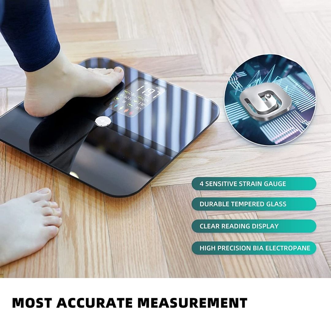 Body Fat Scale, Posture Extra Large Display Digital Bathroom Wireless ...
