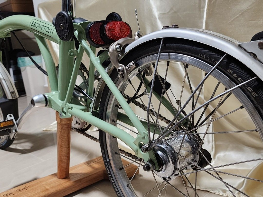 Brompton Mk2 Powder Coated Sage Green, Sports Equipment, Bicycles ...