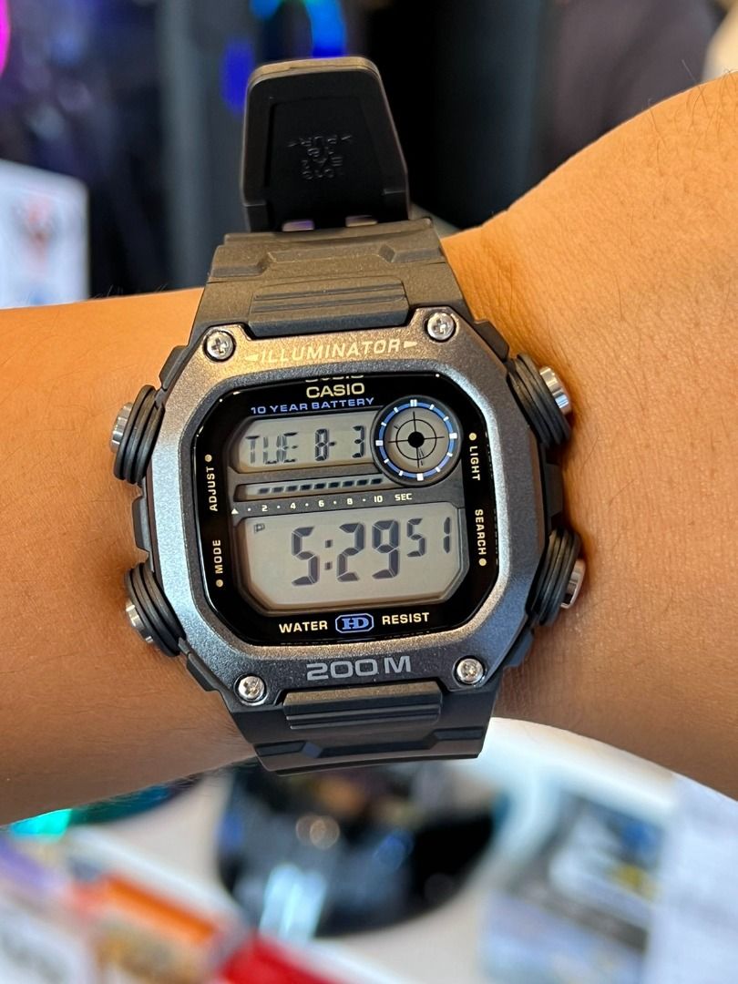 CASIO Illuminator Digital Black Resin Band Men's Watch DW-291H-1AV, Men ...