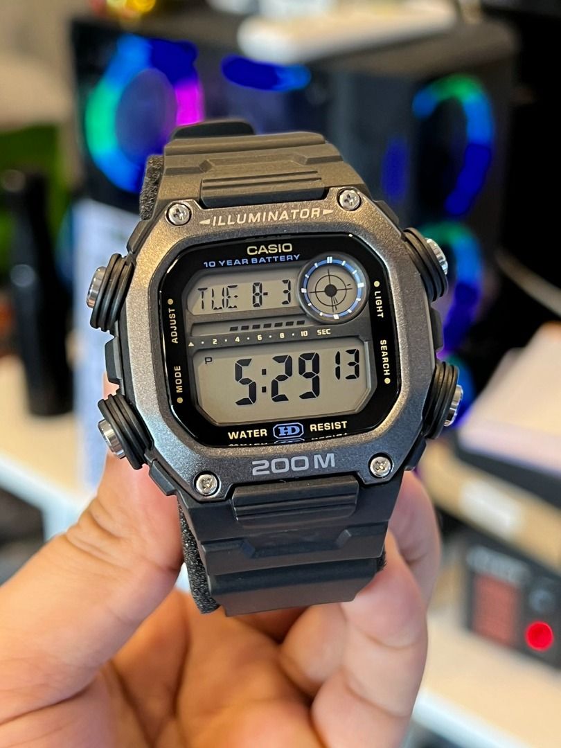 CASIO Illuminator Digital Black Resin Band Men's Watch DW-291H-1AV, Men ...