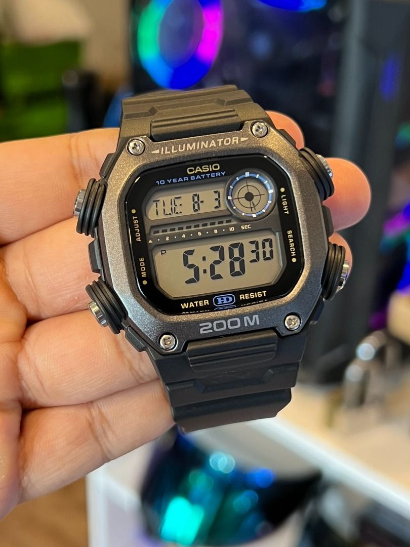 CASIO Illuminator Digital Black Resin Band Men's Watch DW-291H-1AV, Men ...
