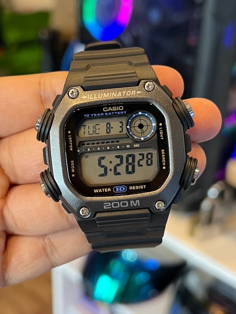 CASIO Illuminator Digital Black Resin Band Men's Watch DW-291H-1AV, Men ...