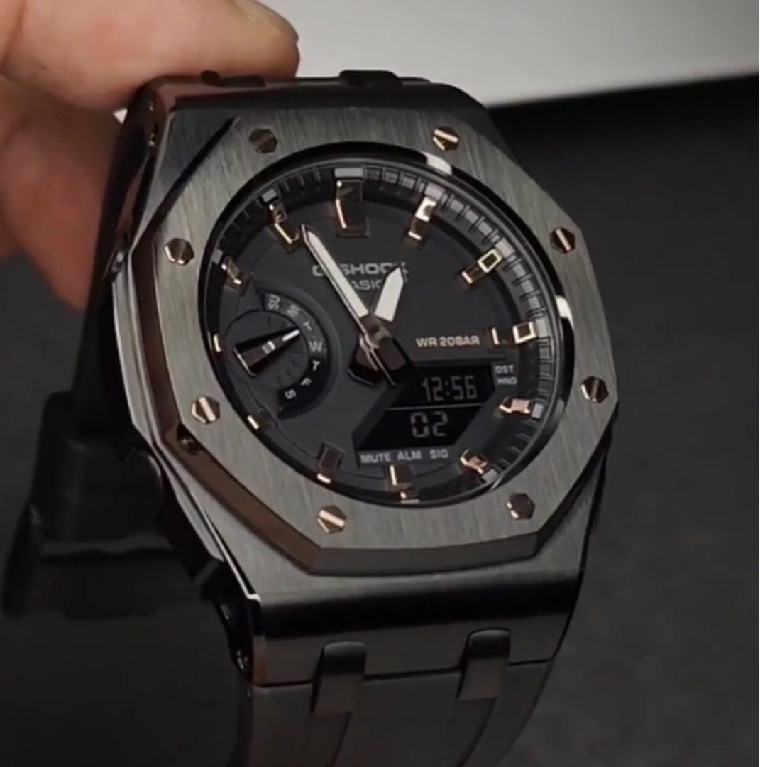 Casioak ap ga2100 mini gmas2100 rosegold black custom mod, Men's ...