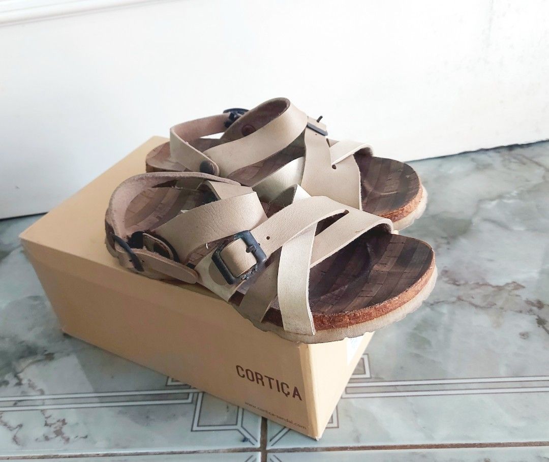 Cortica Sandals Sepatu Sandal Wanita Beige mirip birkenstock, Fesyen ...
