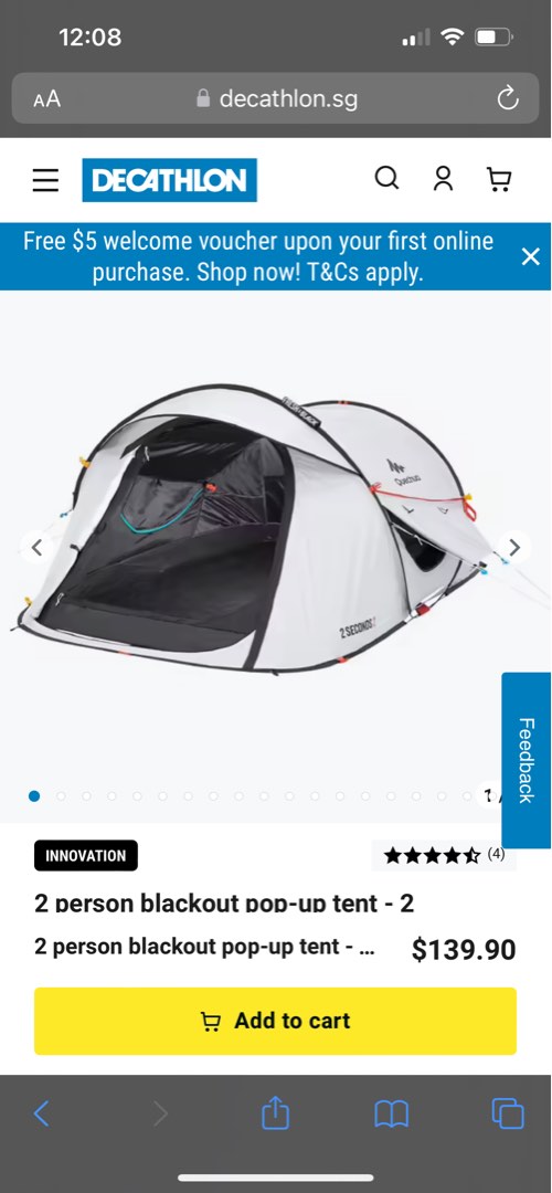 DecathlonTent, Sports Equipment, Hiking & Camping on Carousell