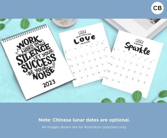 Desktop Calendar 2023 Customised Name Big Box Large Grid Singapore SG ...