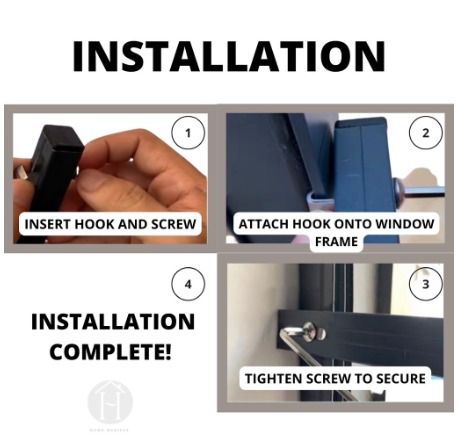 DIY Detachable Window Grille Safety No Drilling Customised BTO Condo ...