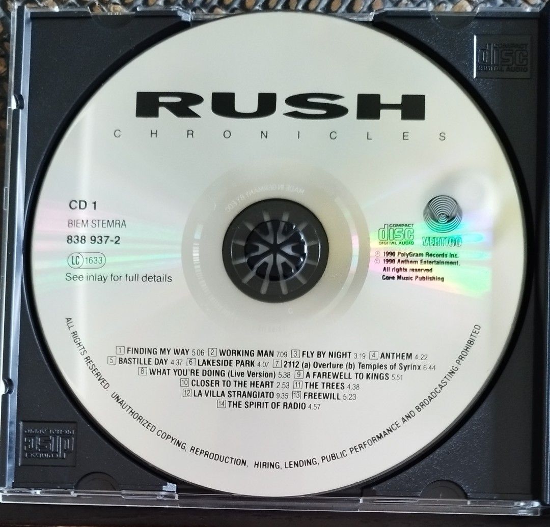 Early press 2cd Rush, Hobbies & Toys, Music & Media, CDs & DVDs on ...