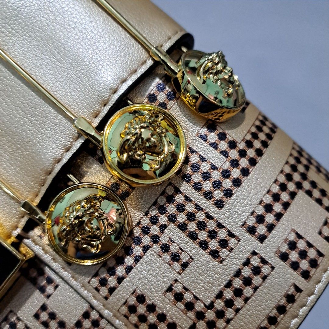 Fendace Brooch mini Baguette bag Gold, Luxury, Bags & Wallets on Carousell