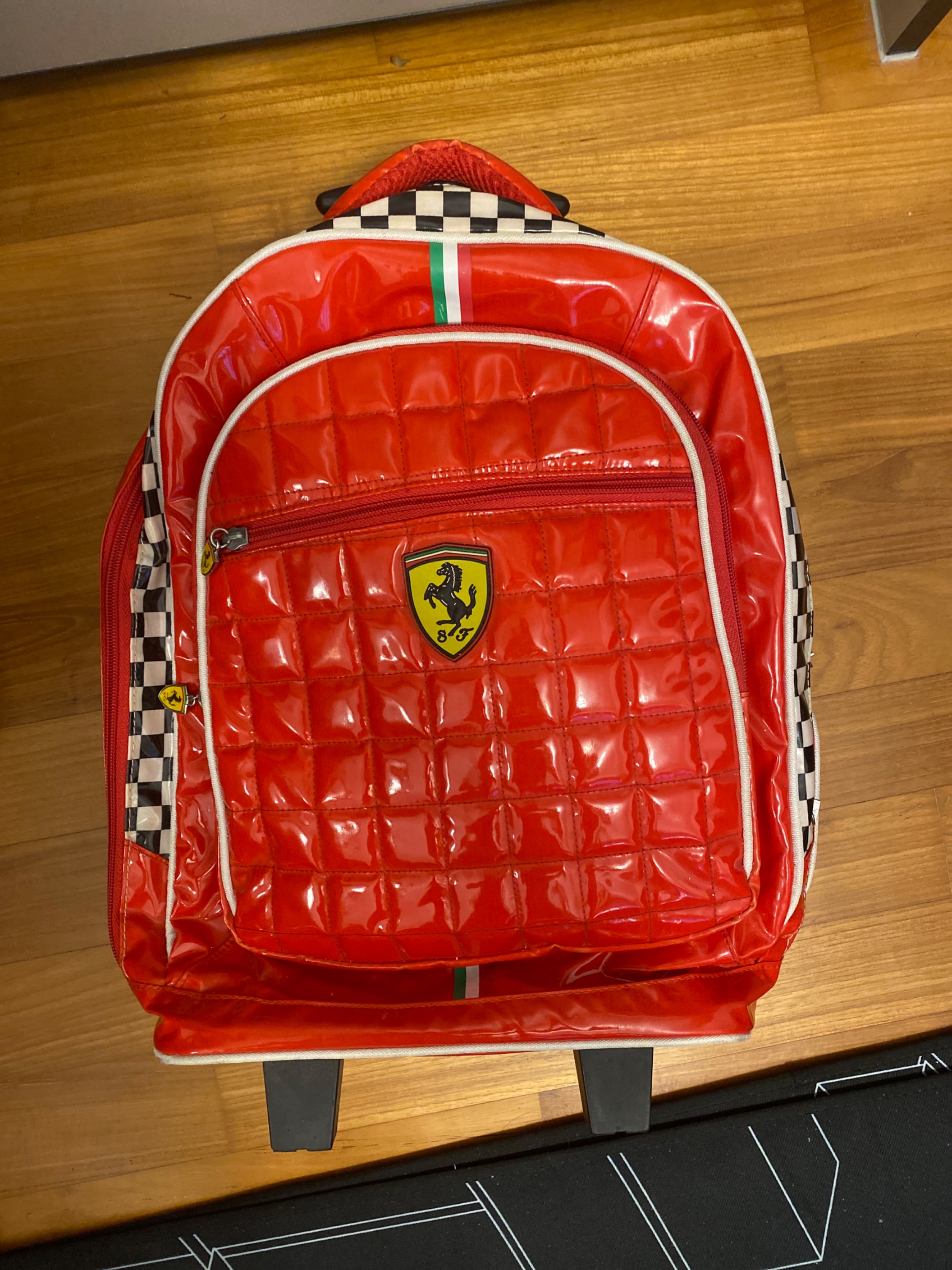 Ferrari backpack with wheels and pull rod, Luxury, Bags & Wallets on ...