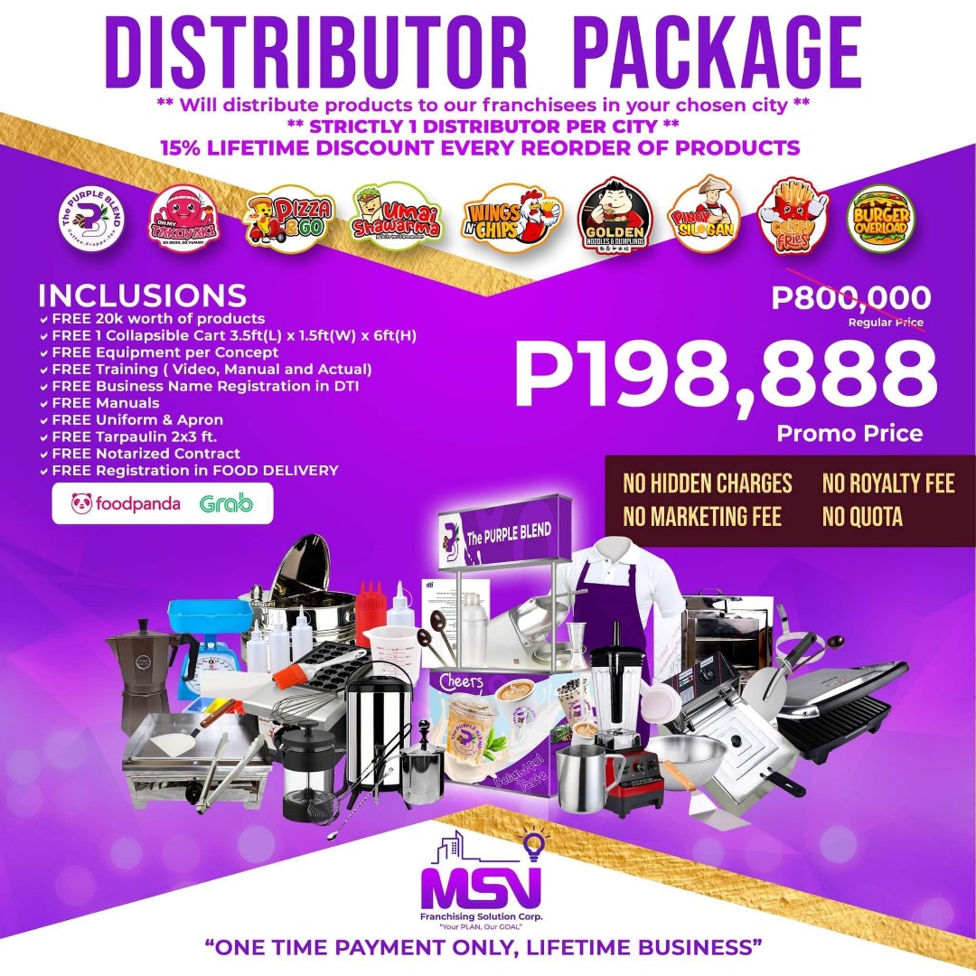 FOOD CART DISTRIBUTOR PACKAGE – 198,888, Food & Drinks, Other Food & Drinks on Carousell