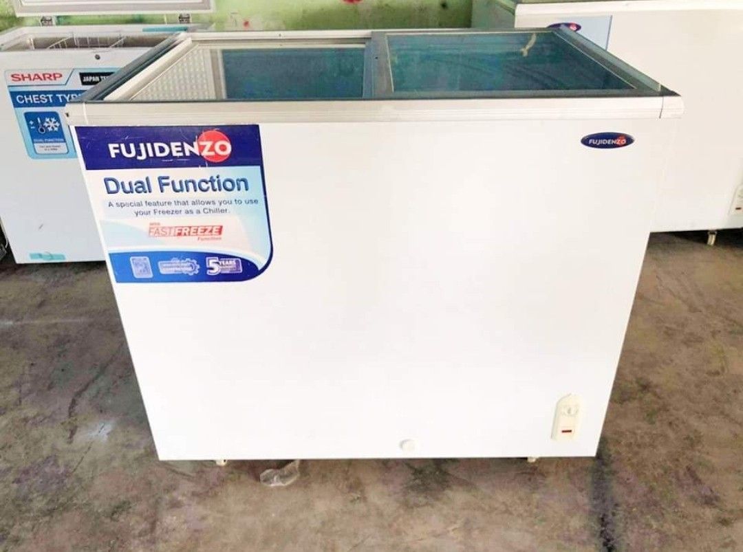 FUJIDENZO GLASS TOP CHEST FREEZER (11cuft), TV & Home Appliances, Kitchen Appliances ...