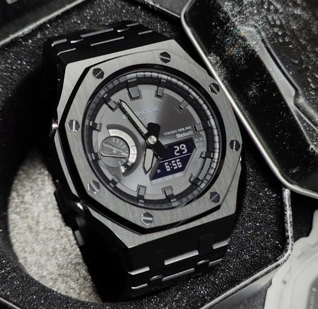 G Shock Casio GAB2100 ga2100 ga2110 black custom mod casioak, Men's ...