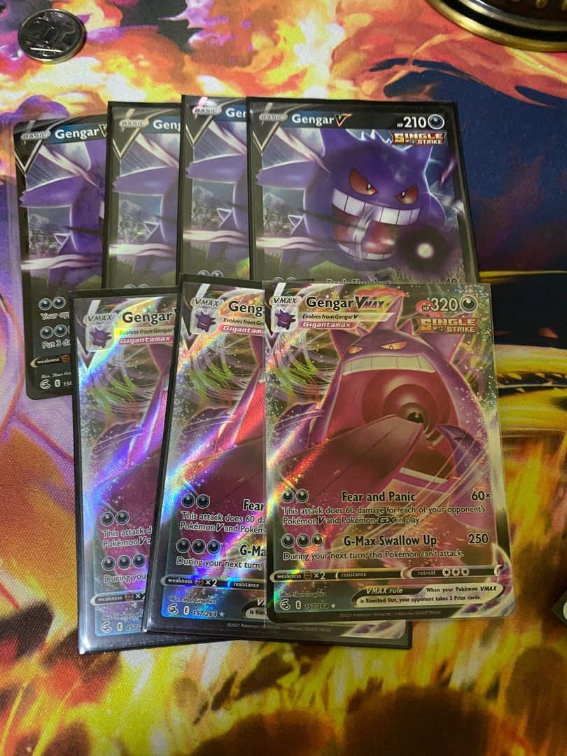 Gengar v and gengar vmax, Hobbies & Toys, Toys & Games on Carousell