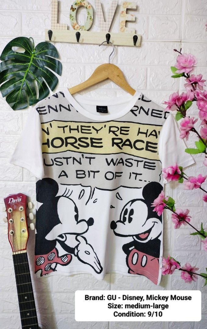 GU Disney Mickey & Minnie Mouse Comics Tshirt, Women's Fashion, Tops, Shirts on Carousell