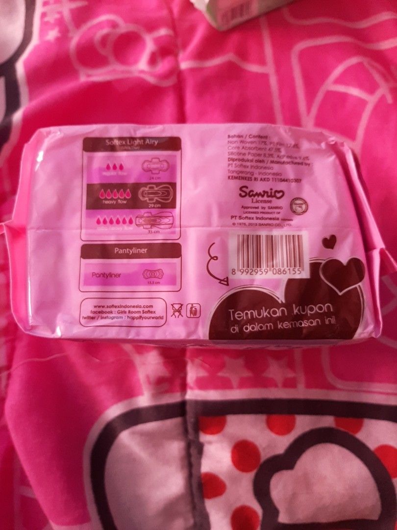 Hello Kitty Napkin3 Beauty And Personal Care Sanitary Hygiene On Carousell