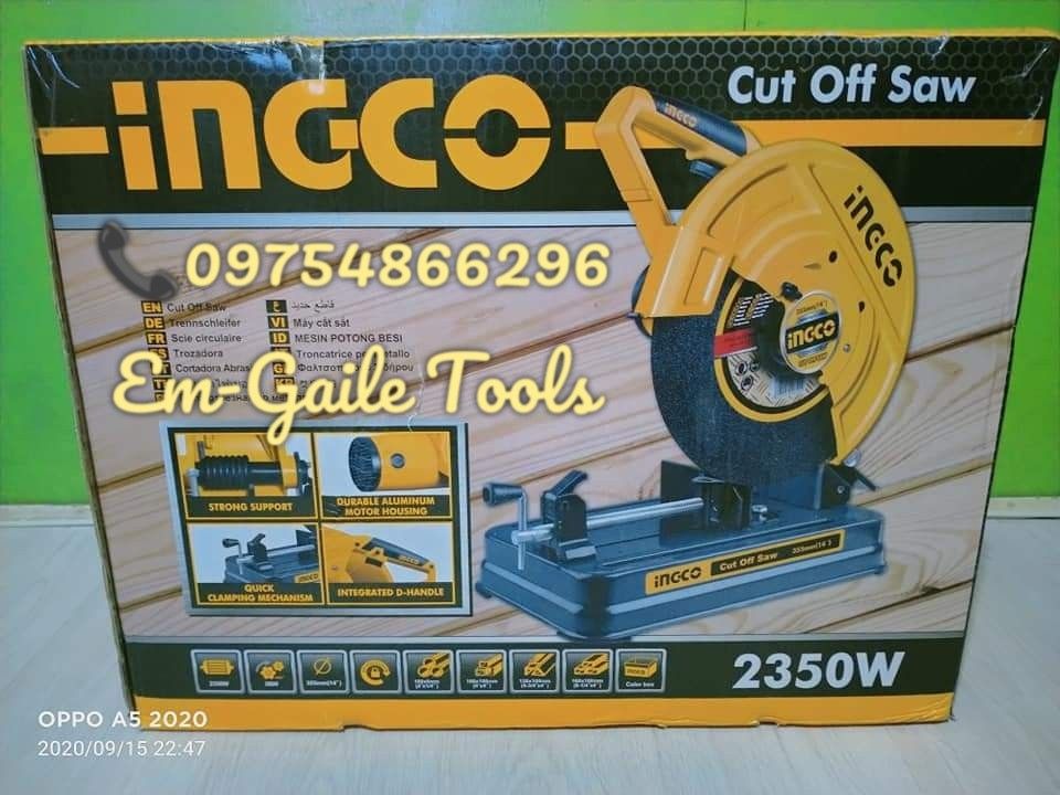 INGCO 14", 2350W Cut Off Saw (COS35538), Commercial & Industrial ...