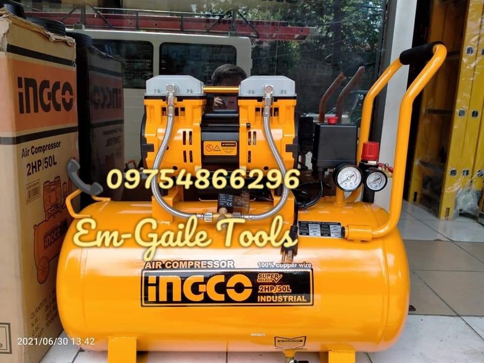 INGCO 2HP, 50L Oil-less Silent Type Air Compressor (ACS112501P ...