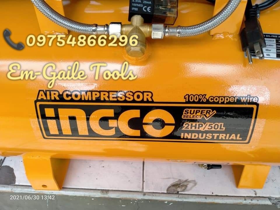 INGCO 2HP, 50L Oil-less Silent Type Air Compressor (ACS112501P ...