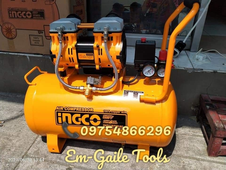 INGCO 2HP, 50L Oil-less Silent Type Air Compressor (ACS112501P ...