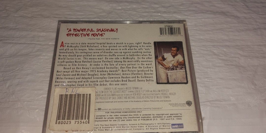 Jack Nicholson One Flew Over The Cuckoo's Nest Collectible Classic ...