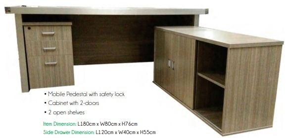 L- type Melamine Executive Table, Furniture & Home Living, Office ...