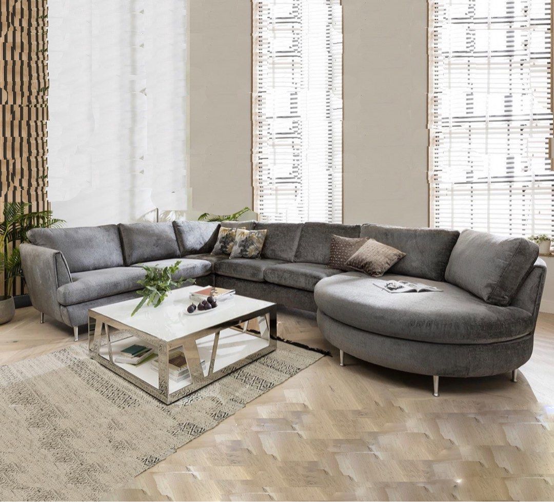 Length 160cm Designer Curve Round Chaise Maxim Sofa Available in High ...