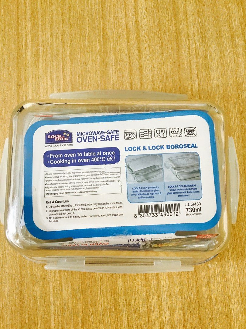 Lock & lock oven glass, Furniture & Home Living, Kitchenware ...