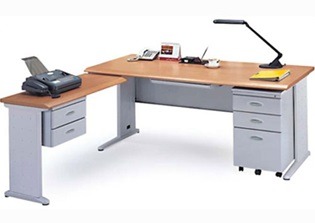 L-shape table with modesty and Hanging drawer side table, Furniture ...