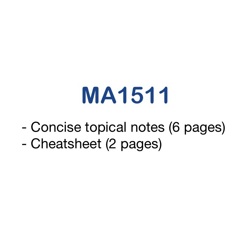 NUS MA1511 Notes and Cheatsheet, Hobbies & Toys, Books & Magazines ...