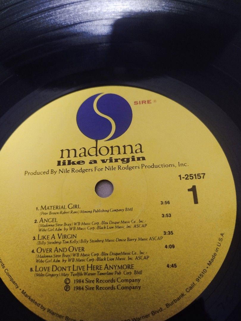 MADONNA LP or Vinyl "Like a Virgin" album/1984/Made in USA/Very Rare US issue!, Hobbies & Toys ...