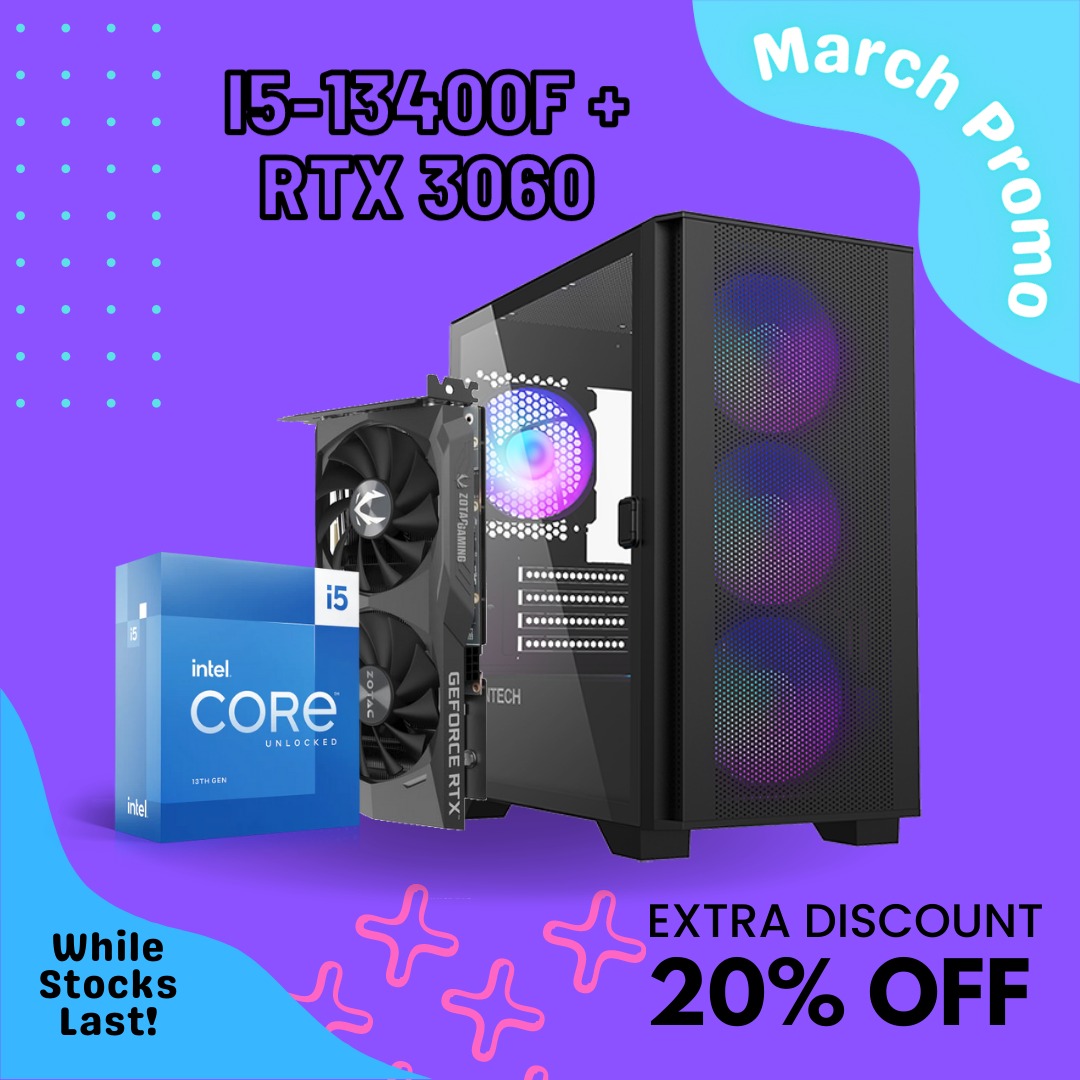 [MARCH PROMO] i5-13400F + 3060TI + 16GB DDR4 RAM | CUSTOM GAMING PC ...