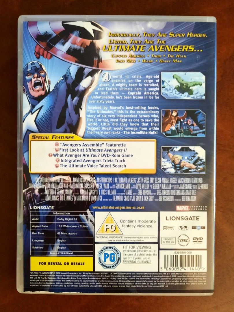 Marvel Animated Features : Ultimate Avengers & Ultimate Avengers 2 DVDs ...
