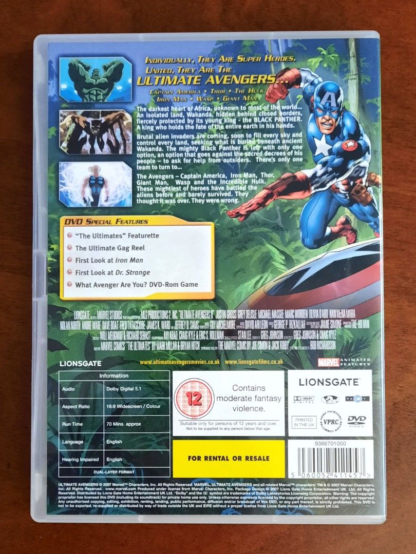 Marvel Animated Features : Ultimate Avengers & Ultimate Avengers 2 DVDs ...