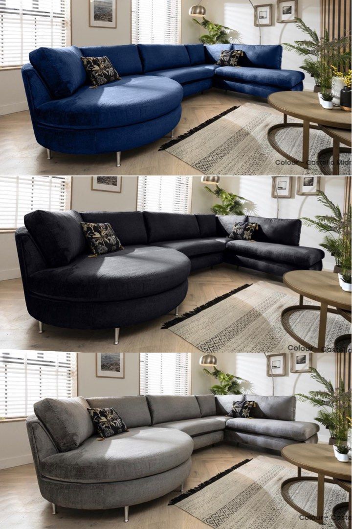 Maxim Length 160cm Designer Curve Round Chaise Sofa Available in High ...