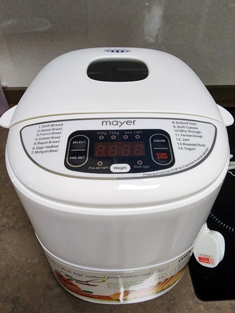 Mayer Multi Function Bread Maker MMBM12, TV & Home Appliances, Kitchen ...