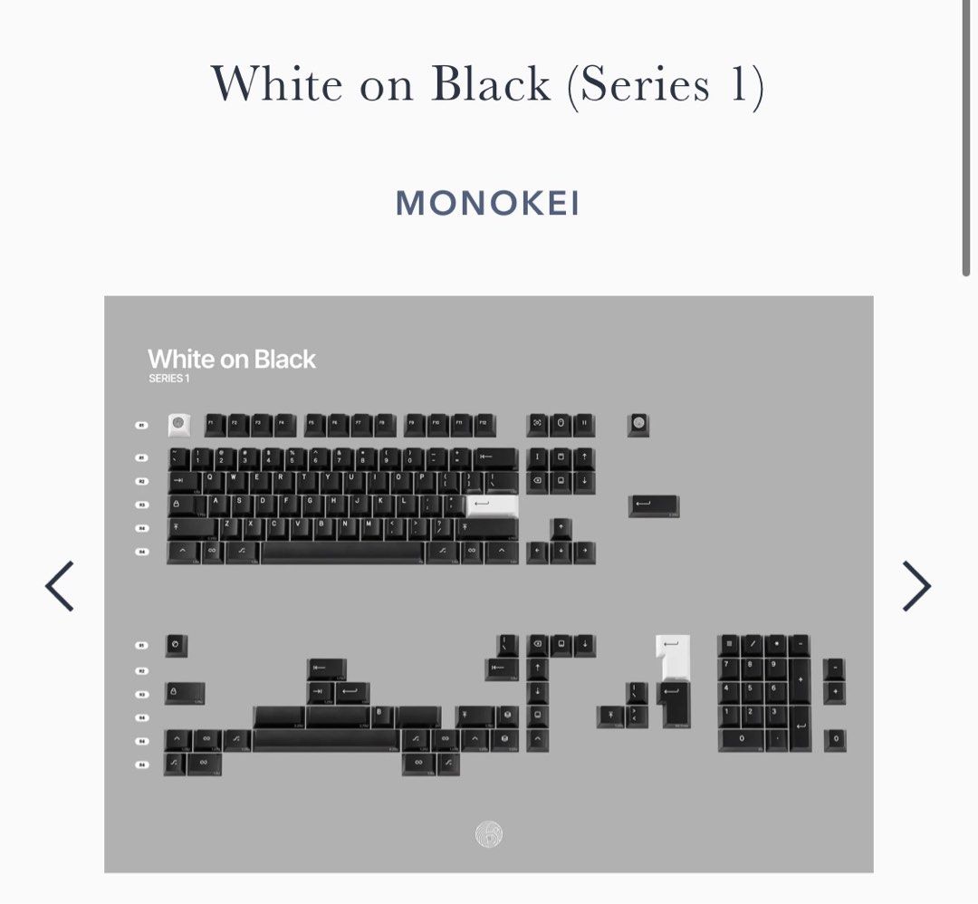 Monokei white on black keycaps series 1, 電腦＆科技, 電腦周邊及配件, 電腦鍵盤及相關產品 - Carousell