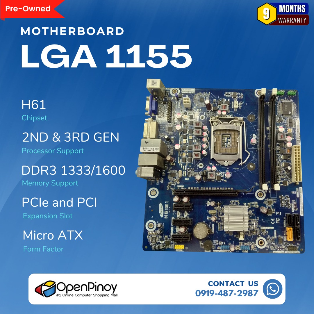 Motherboard LGA 1155 2nd and 3rd Gen Support Processor | Pre-Owned ...