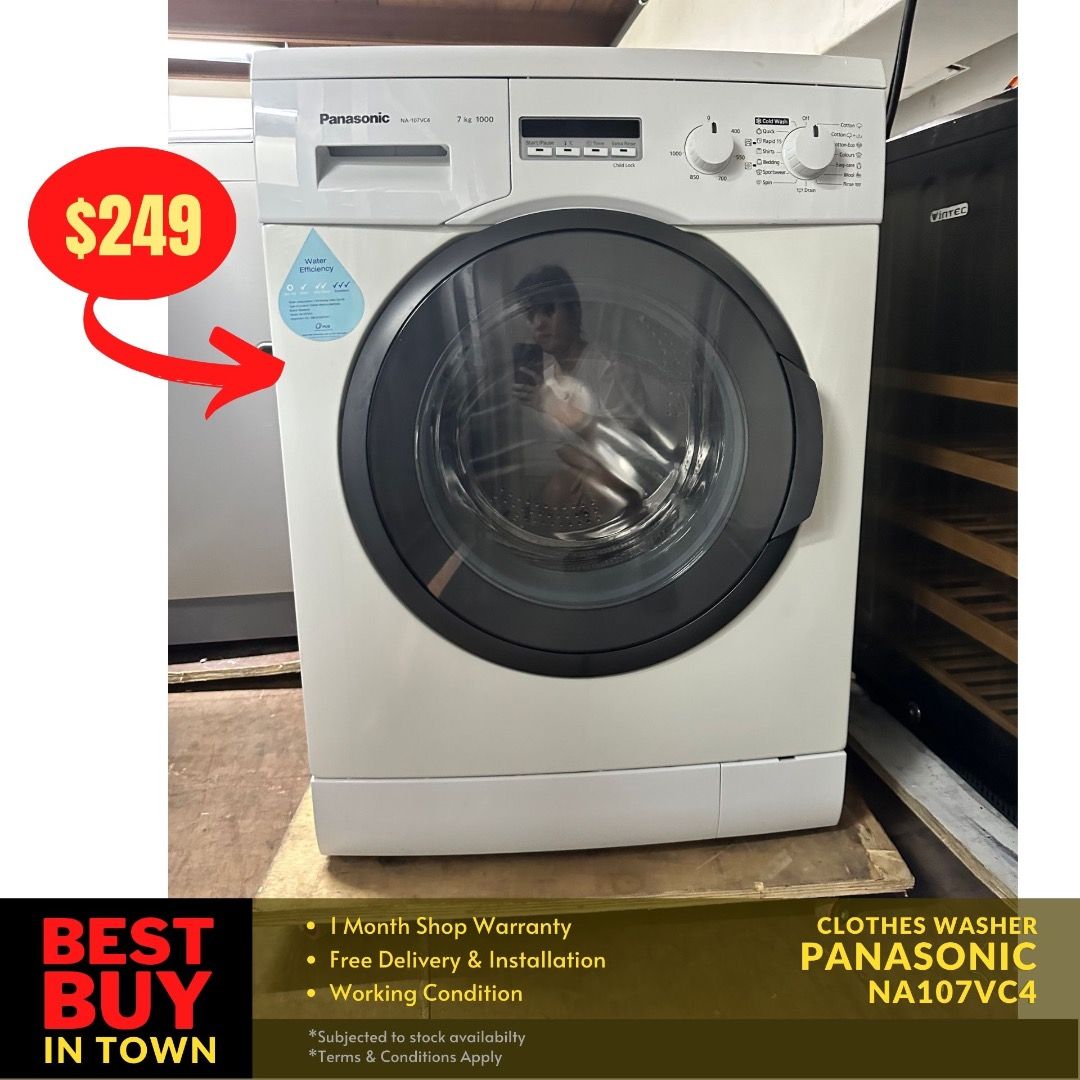 MUST BUY! PANASONIC 7KG Front-Load Washing Machine NA-107VC4-1, TV & Home Appliances, Washing ...