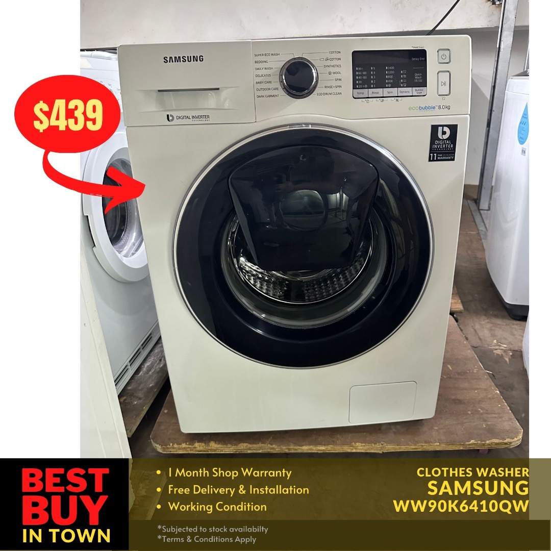 MUST BUY! Samsung 9KG Front-Loader Washing Machine WW90K6410OW-3, TV ...