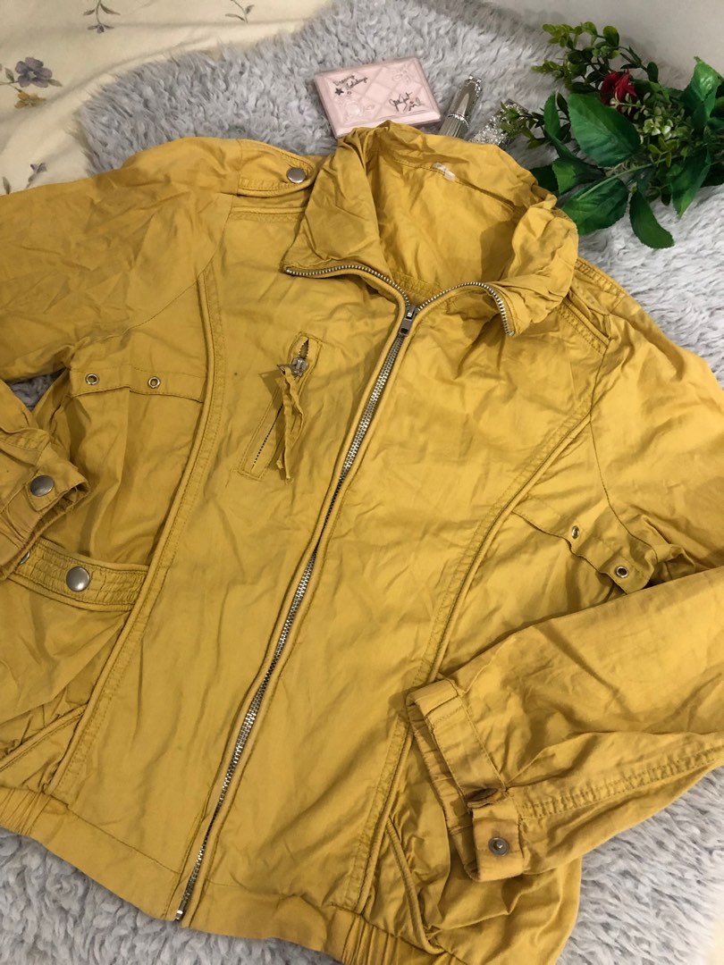Mustard Yello Bomber Jacket on Carousell