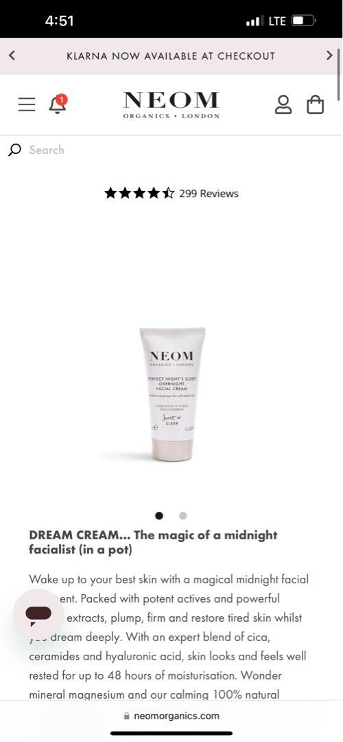 Neom PNS Overnight Facial Cream 10ml, Beauty & Personal Care, Face ...