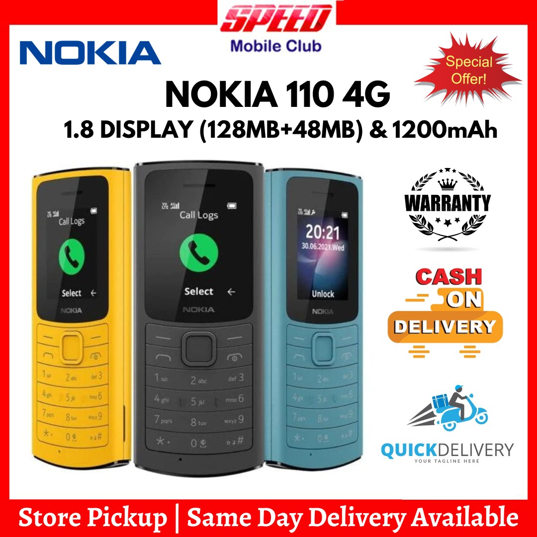 New Arrival Nokia 110 4G & 1.8" DISPLAY & 1200mAh | Brand New | Same ...