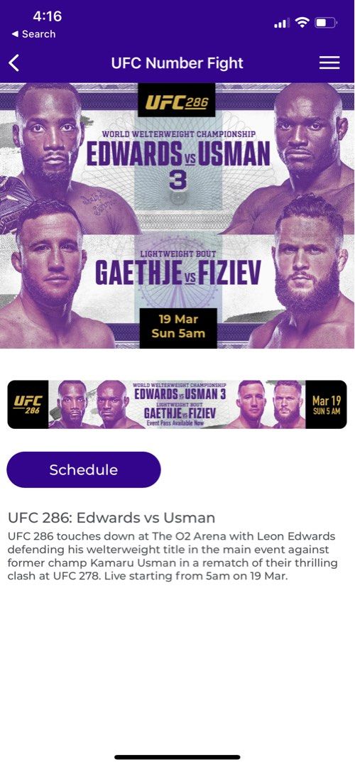 Nowe UFC Number fight pass 286, 家庭電器, 電視 & 其他娛樂, 電視 - Carousell