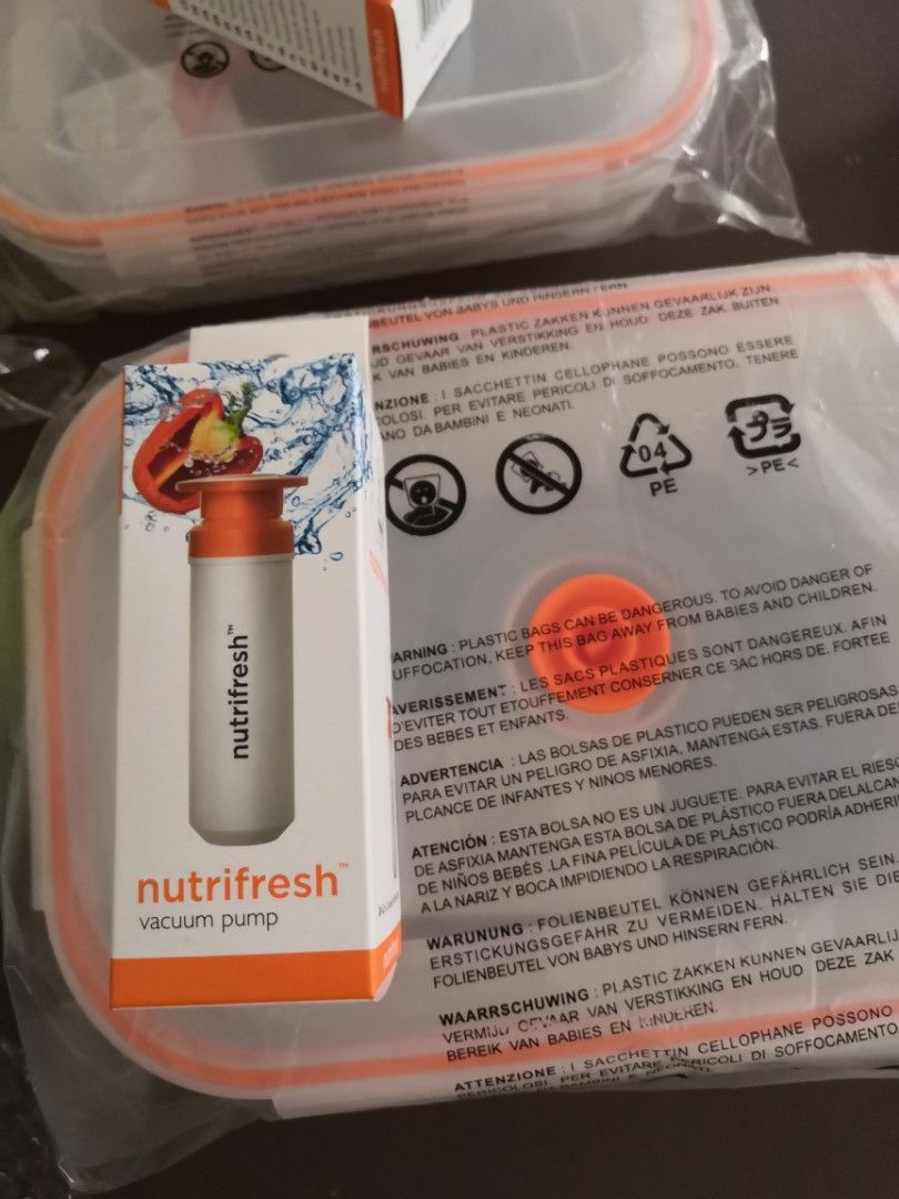 Nutrifresh Tupperware food storage 3.5L + Vacuum Pump, Furniture & Home ...