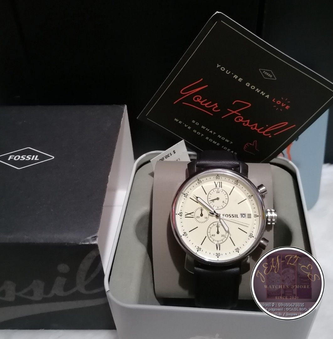 Original Fossil Rhett Chronograph brown leather mens watch, Men's ...